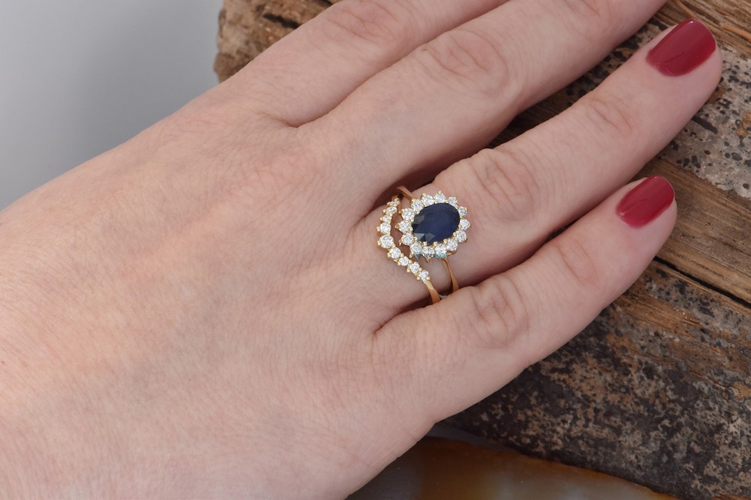 Princess Diana Engagement Ring Set, Alternative Wedding Ring Set ...