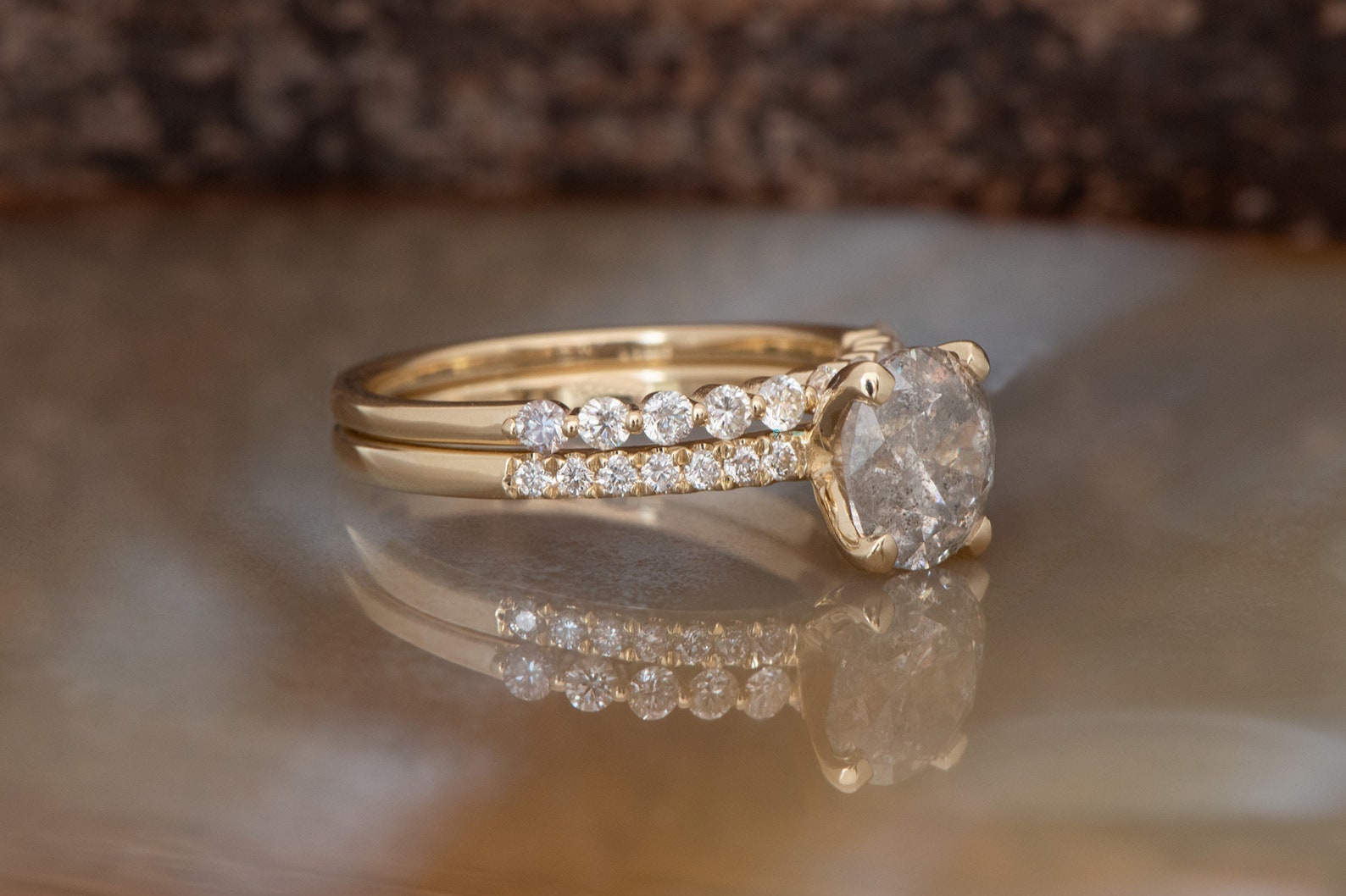 2ct Salt&pepper Diamond-salt and Pepper Diamond Engagement - Etsy