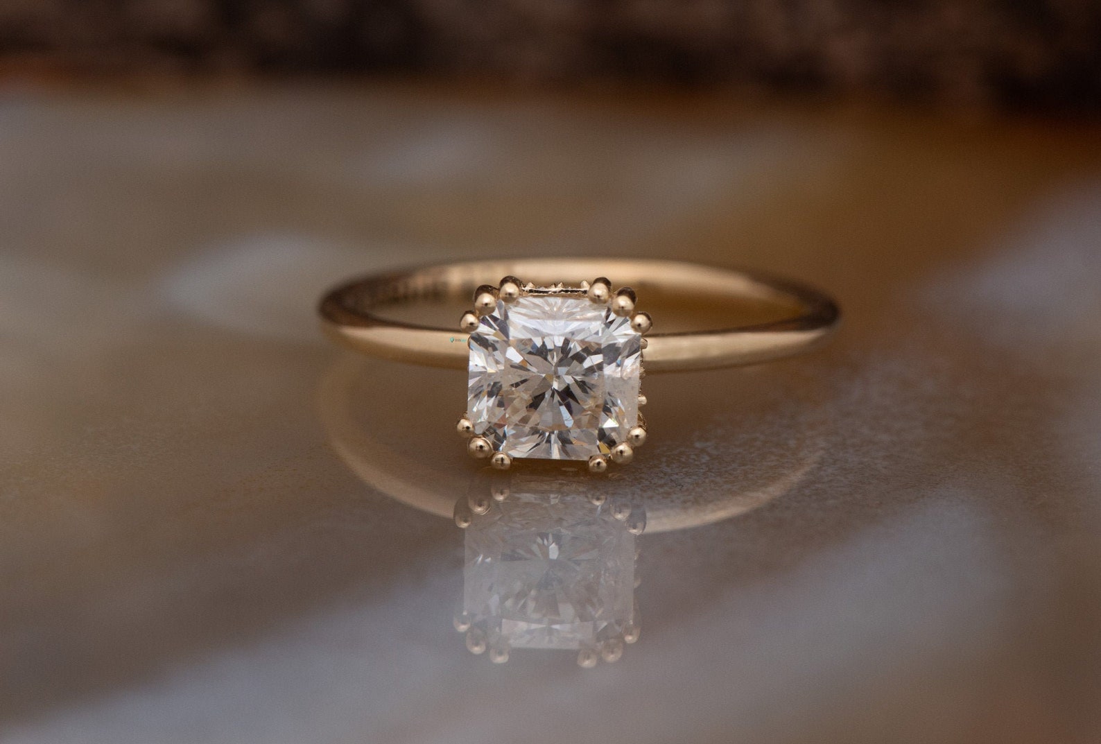 1.5 Ct Radiant-gold Solitaire Ring-solitaire Diamond - Etsy