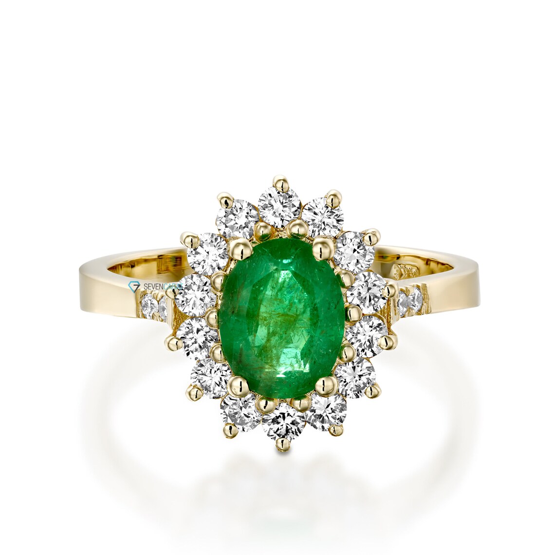 Emerald Engagement Ring-oval Engagement Ring-estate Diamond - Etsy