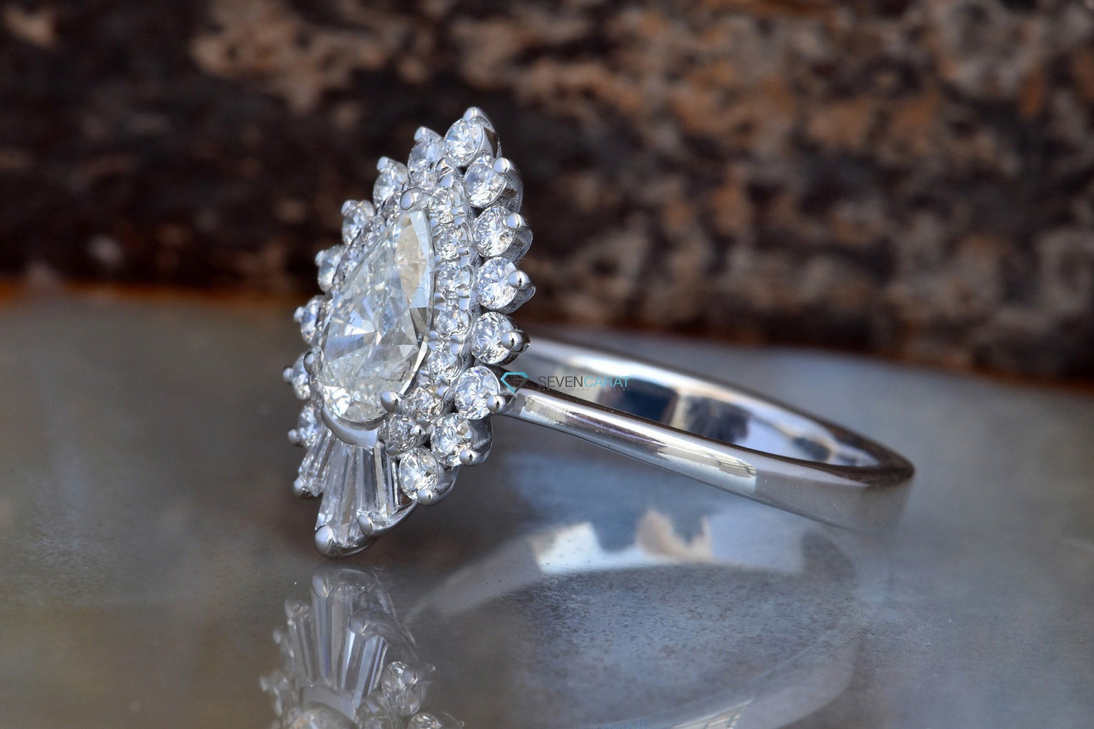 Vintage Diamond Engagement Ring promise Ring-pear Shaped | Etsy