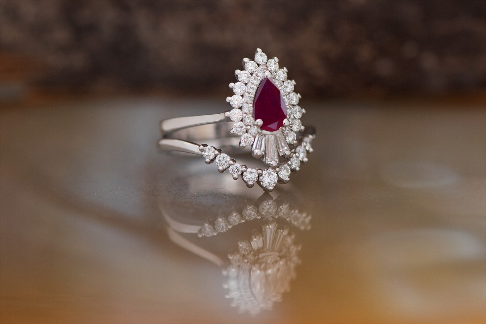 Vintage Bridal Sets Wedding Ring-cluster Wedding Ring Set-diamond ...