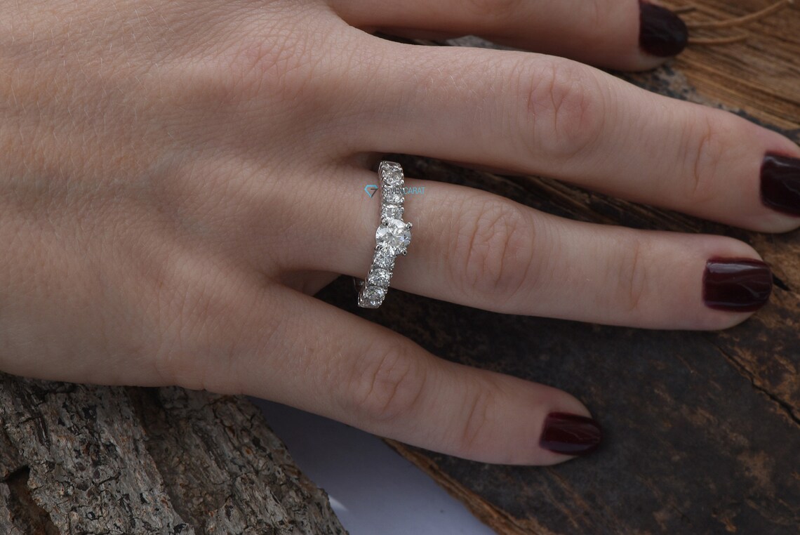 Art Deco Engagement Ring-gold Ring-round Engagement-promise | Etsy