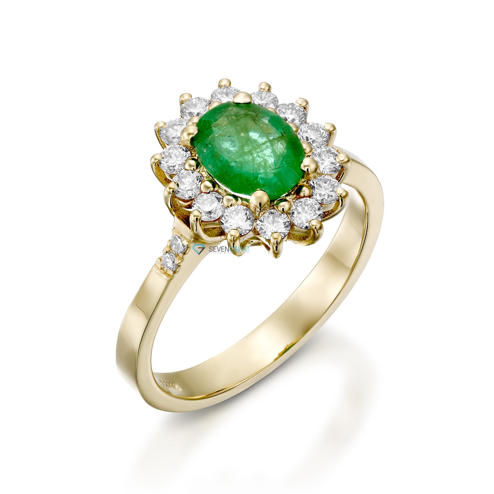 Emerald Engagement Ring-oval Engagement Ring-estate Diamond - Etsy