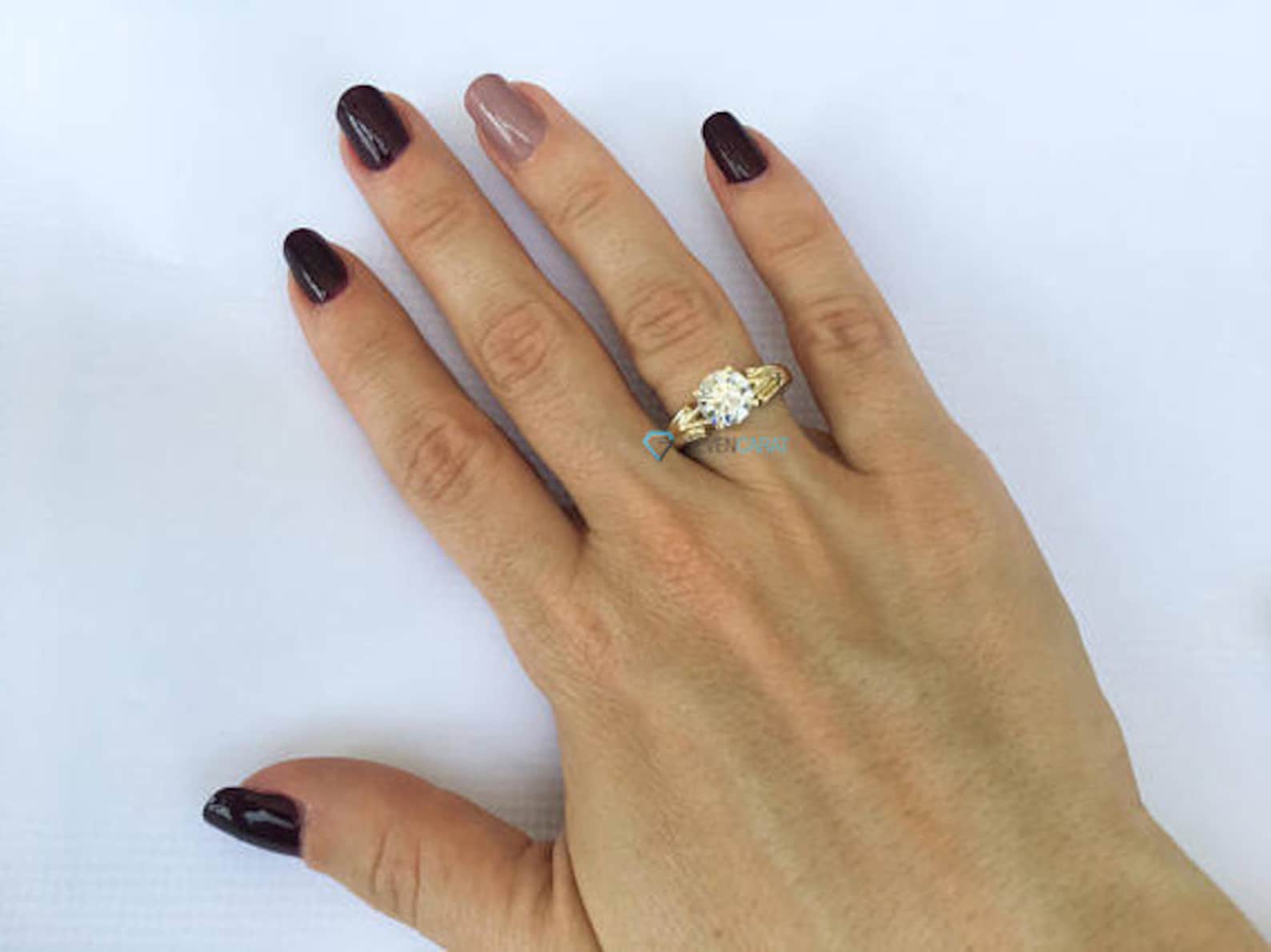 1.5 Carat Diamond Engagement Ring-solitaire Ring-gold Ring -art Deco ...