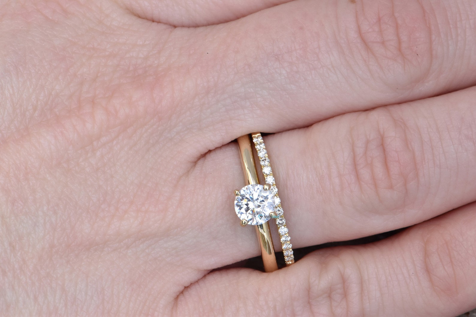 Classic Wedding Set-bridal Set Rings Yellow Gold-solitaire - Etsy