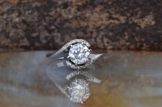 1 carat Engagement Diamond Ring-Solitaire ring-Gold Ring-Women | Etsy