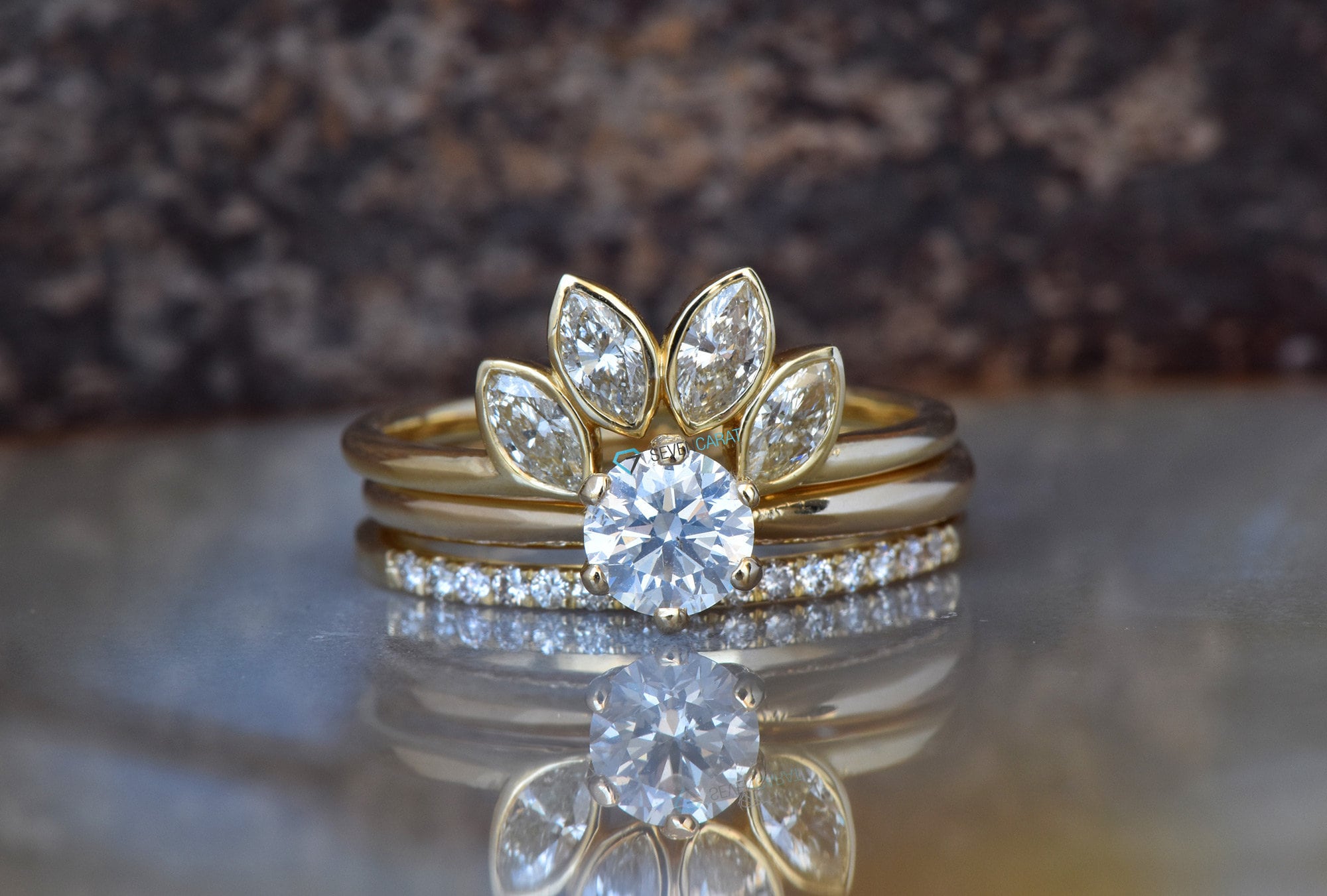 Marquise Diamond Wedding Set 1.55 Ct-bridal Set Rings Yellow - Etsy Israel