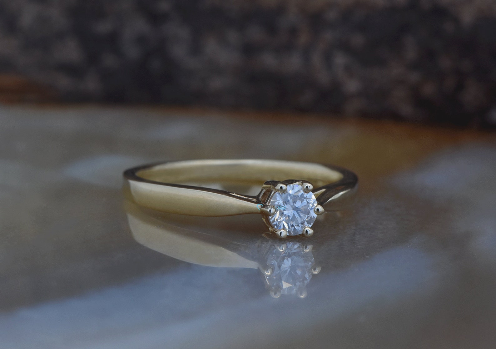 Solitaire 6 Prong-dainty Solitaire Ring-solitaire Diamond Ring-0.30ct ...
