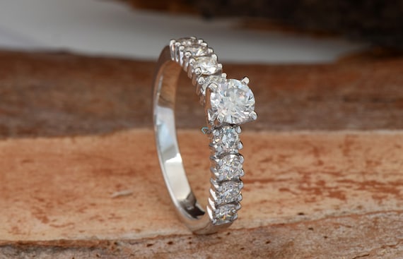 Art Deco Engagement Ring-gold Ring-round Engagement-promise | Etsy