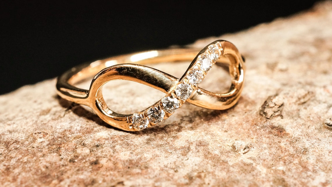 Diamond Engagement Ring- Diamond Infinity Ring - 14k Gold Diamonds 0. ...