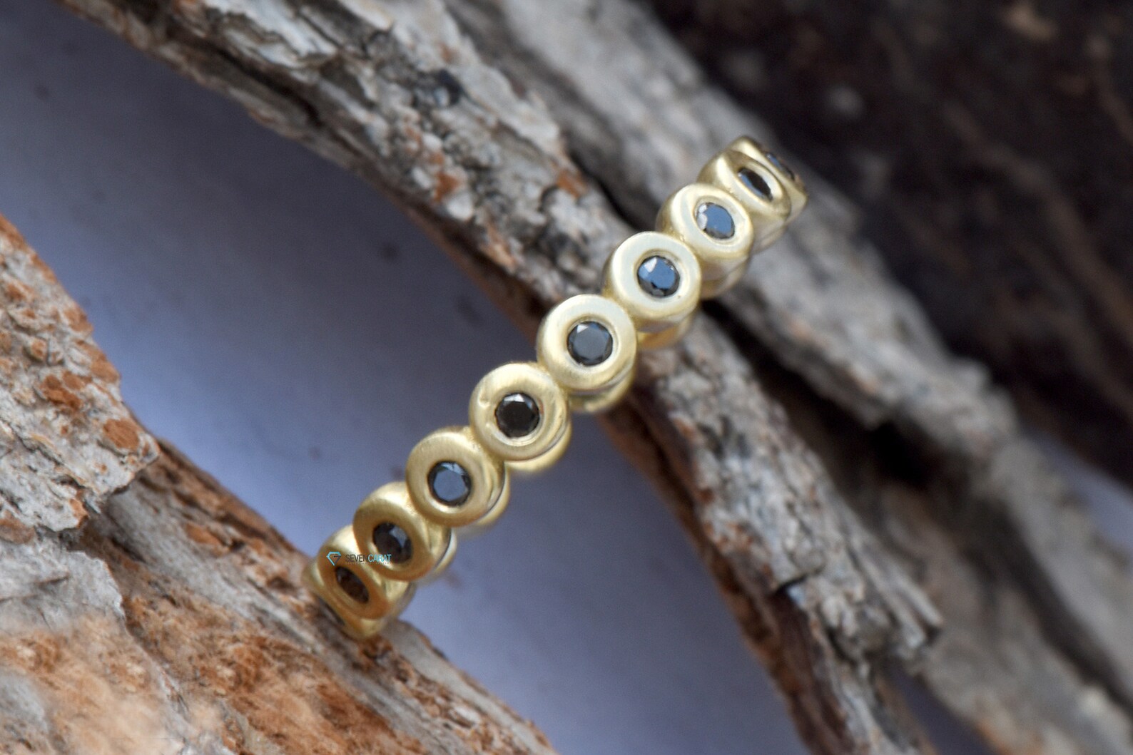 Black Diamond Band-stacking Rings-black Diamond Ring-wedding - Etsy