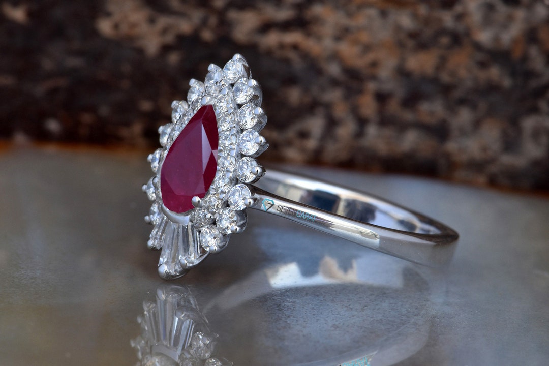 Art Deco Ruby Ring, Art Deco Platinum Ring, Gatsby Ring, Sunburst Ring, Ballerina Ring, Ruby ...