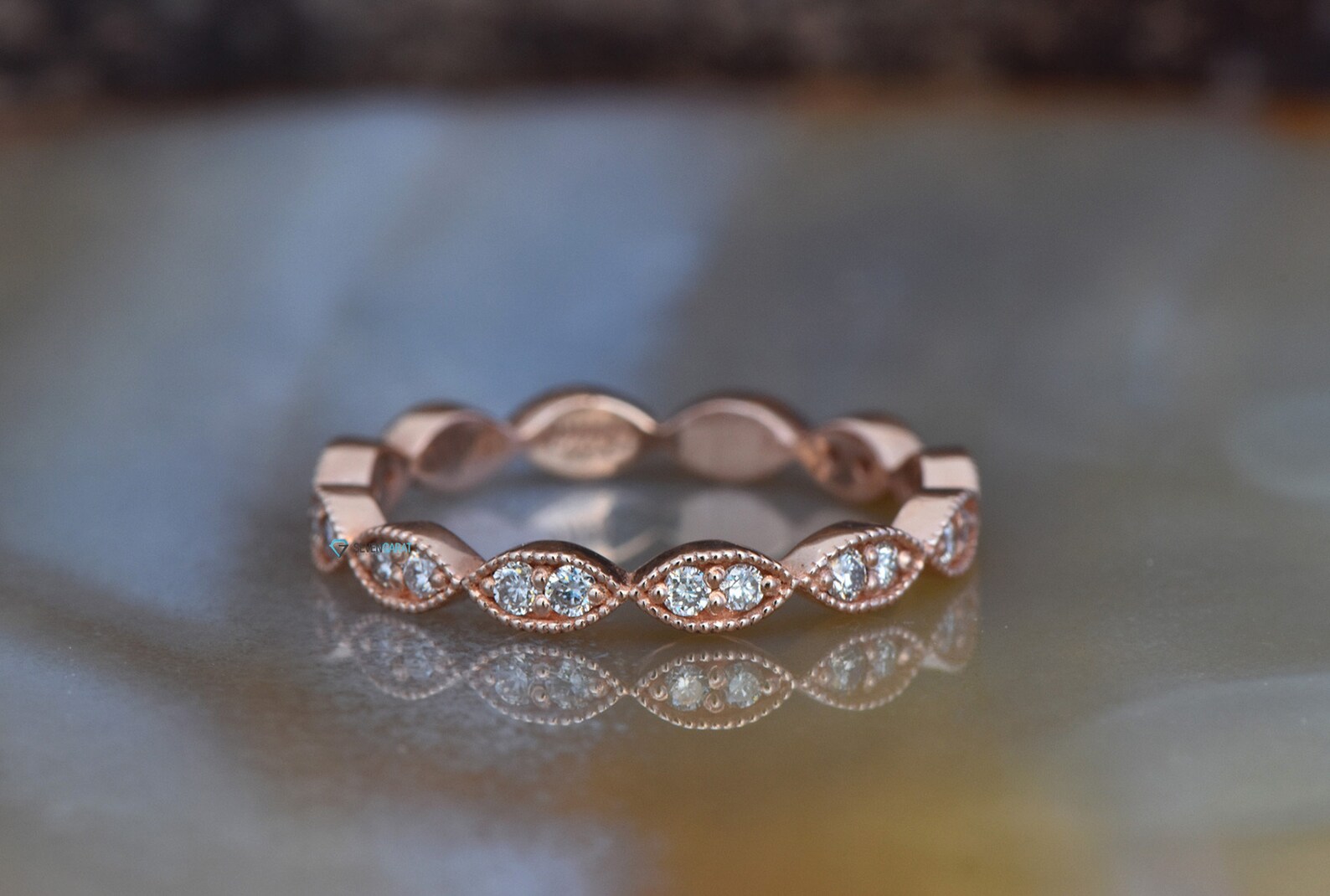 Nesting Ring-diamond Band Vintage-eternity Wedding - Etsy