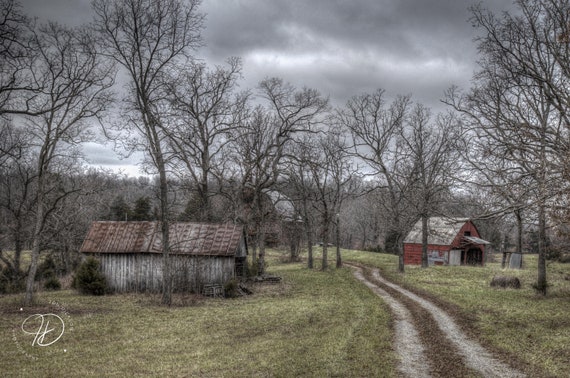 Three Barns With a Path Fine Art Photography Canvas Wall | Etsy