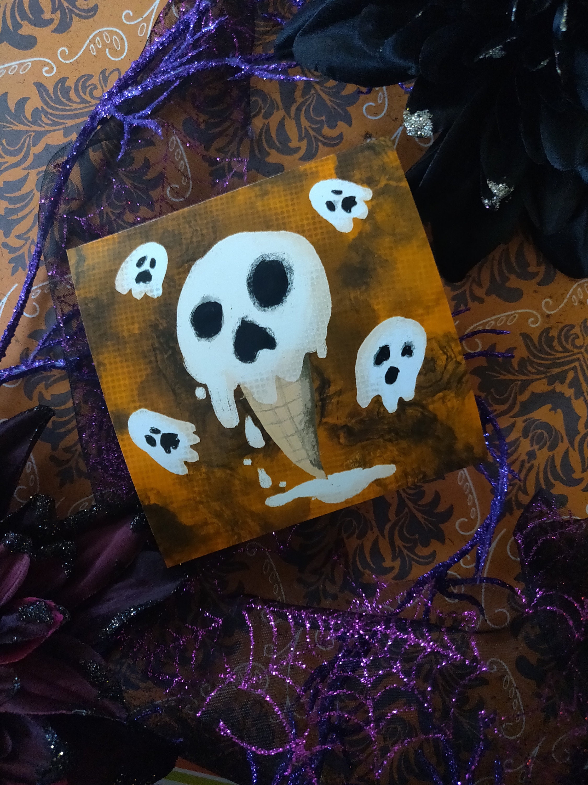 Spooky Art Print | Haunted Ice Cream | Mini Art Print - Etsy