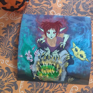 Ghoulies 4x4" Mini Art Print | Spooky Art | Halloween Decor - Etsy