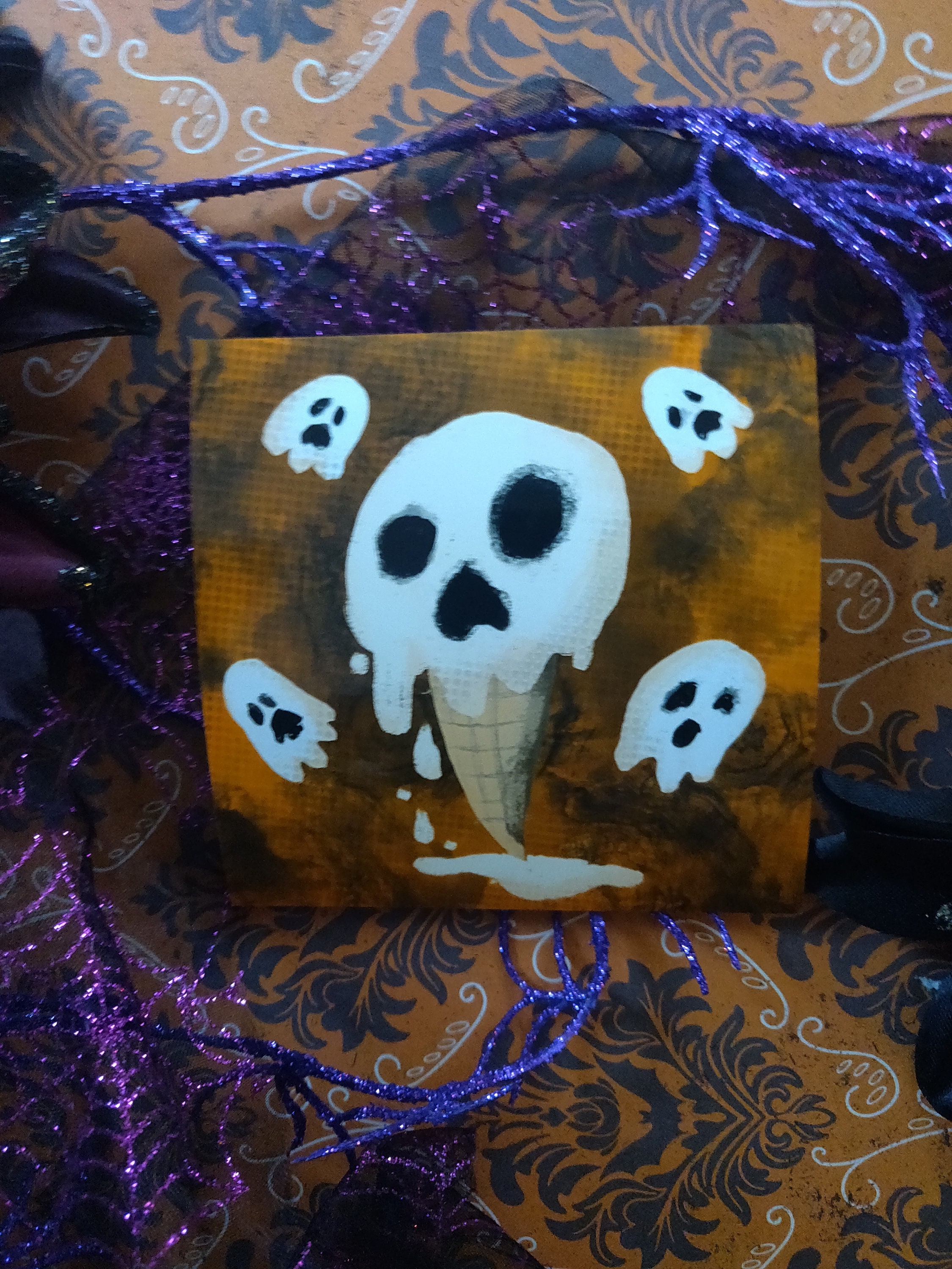 Spooky Art Print | Haunted Ice Cream | Mini Art Print - Etsy