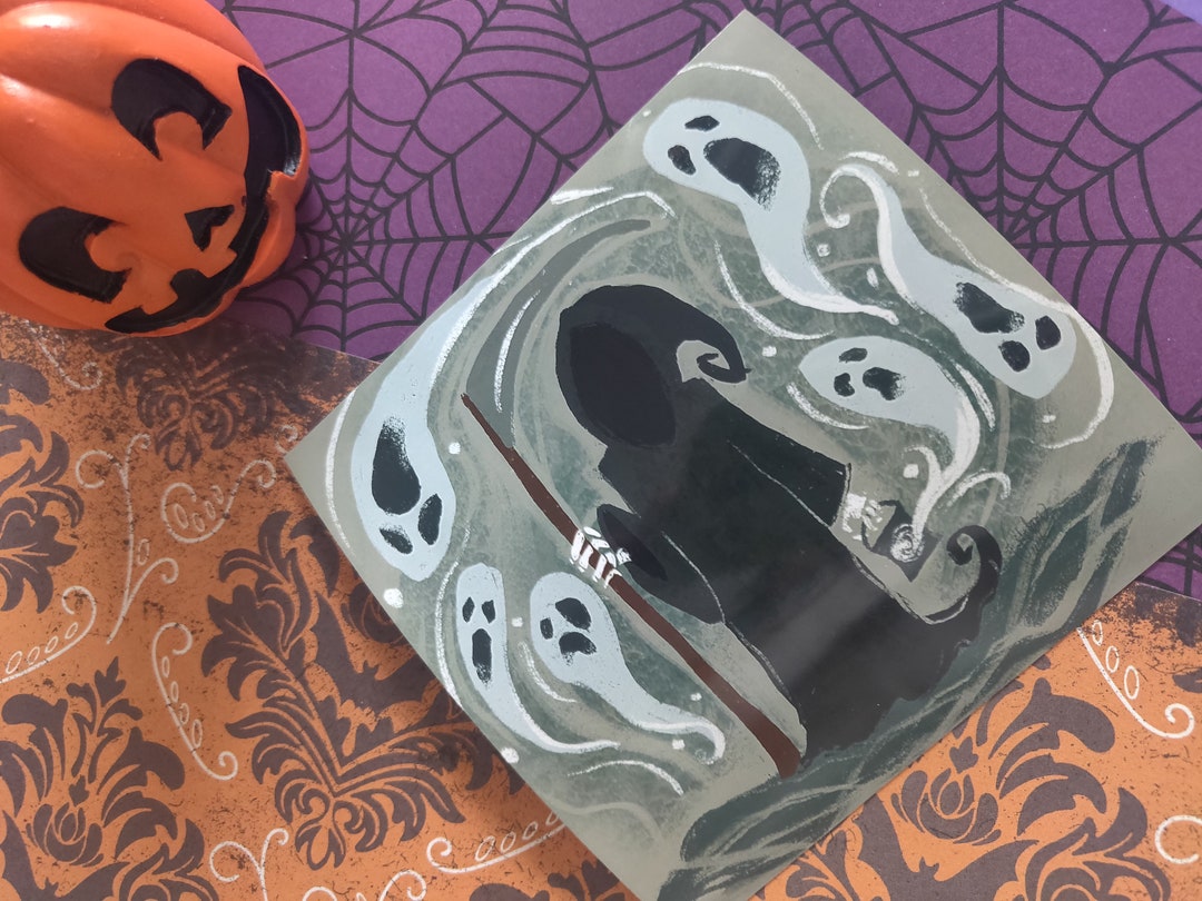 Grim Reaper 4x4" Mini Art Print | Spooky Art | Halloween Art - Etsy