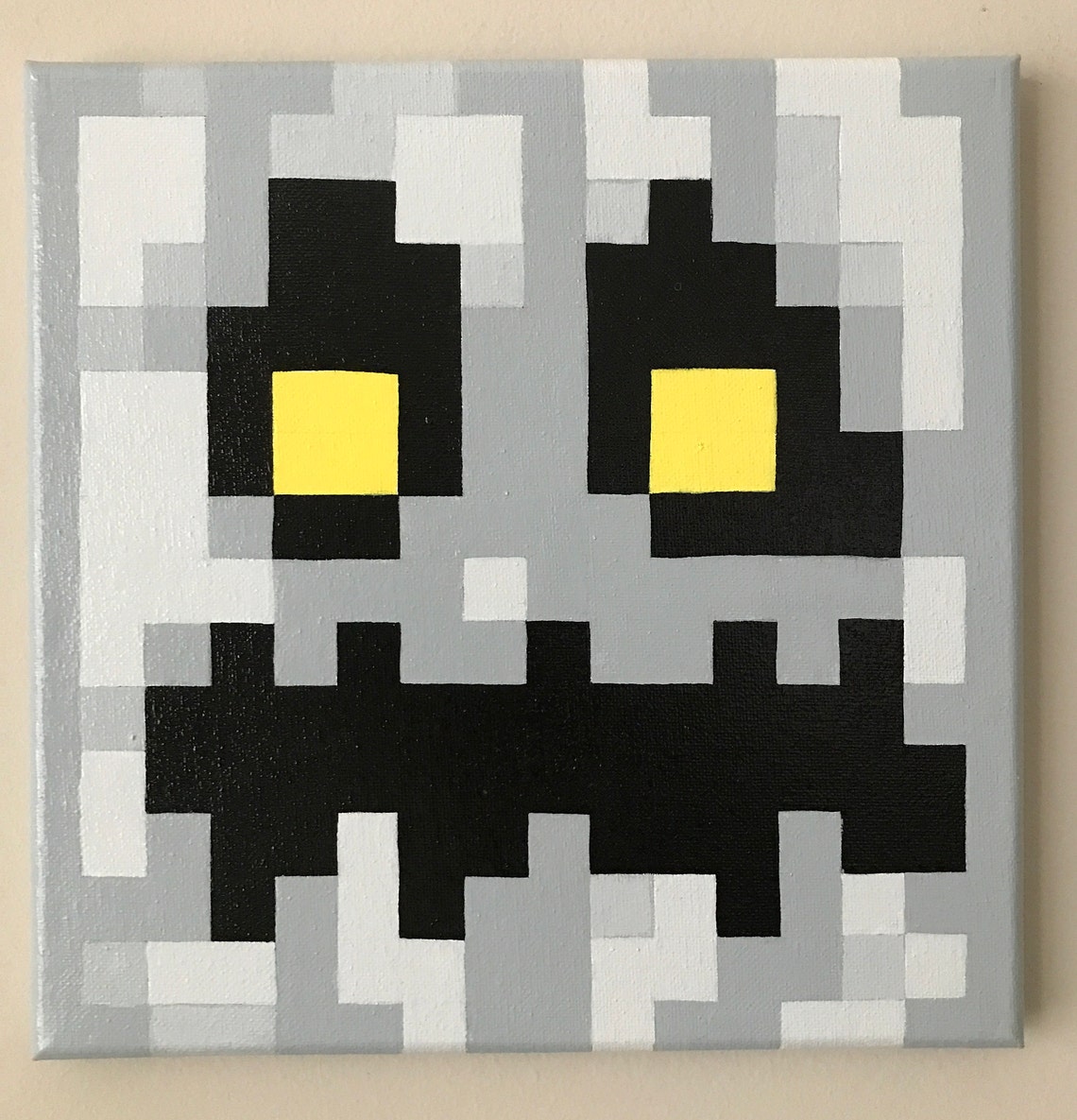 Peint à la main Pixel Art White Pumpkin Inspiré par | Etsy