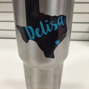 Personalized Texas State Decal With Name Texas Yeti Decal - Etsy