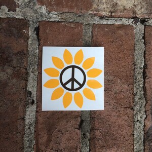 Peace Sign Sunflower Decal Car Decal Yeti Decal MacBook - Etsy