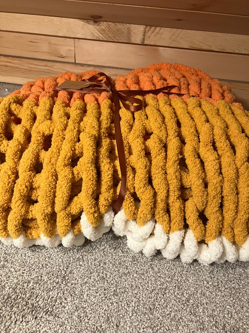 Chunky Knit Autumn Blanket - Etsy