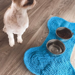 Doggy Placemat Food Bowl Mat Crochet Pattern Bone-shaped - Etsy UK