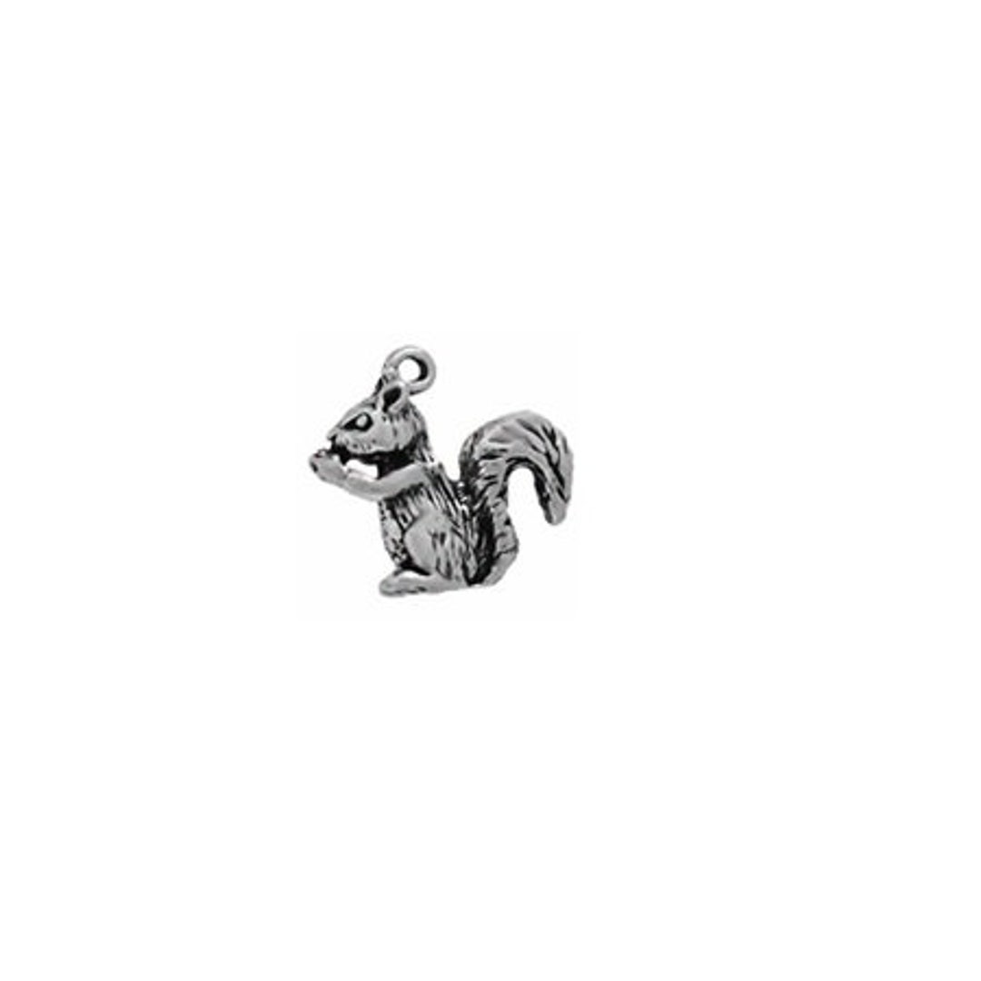 Sterling Silver Squirrel Charm, Silver Squirrel Jewelry, Wildlife ...