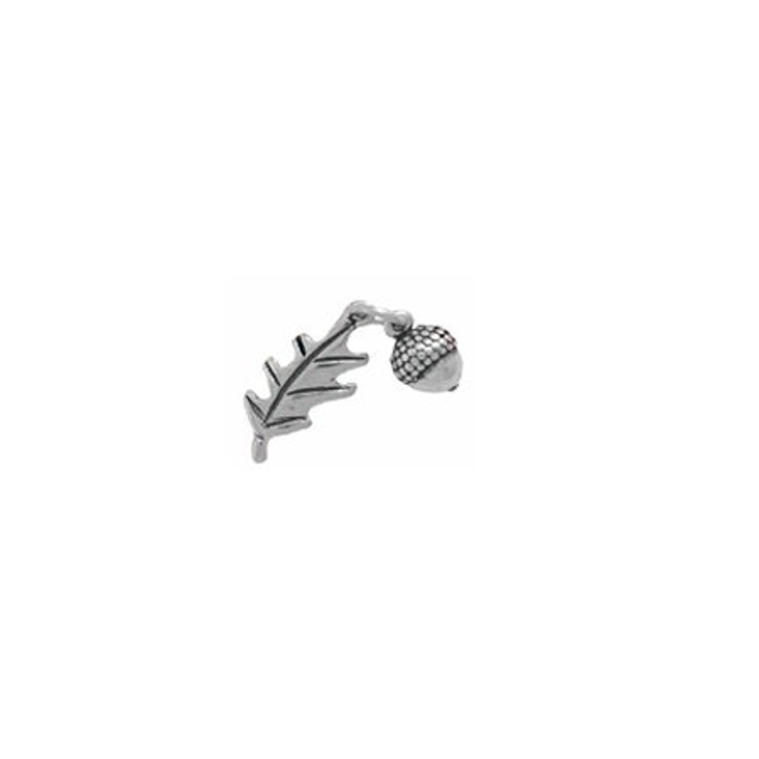 Acorn and Oak Leaf Charm, Sterling Silver, Oak Leaf Charm, Acorn ...