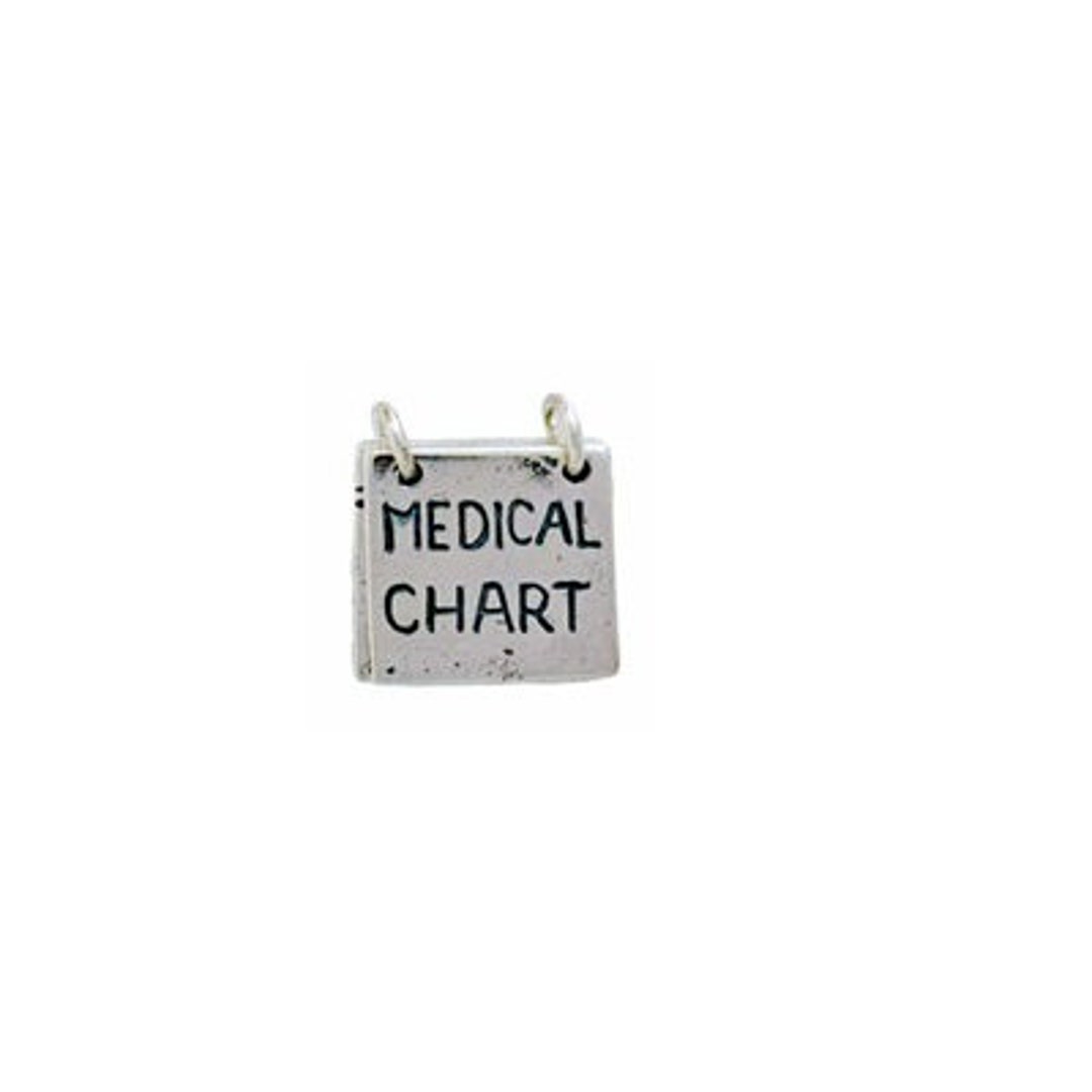 Medical Chart Charm Sterling Silver, Healthcare Charm, Healthcare ...