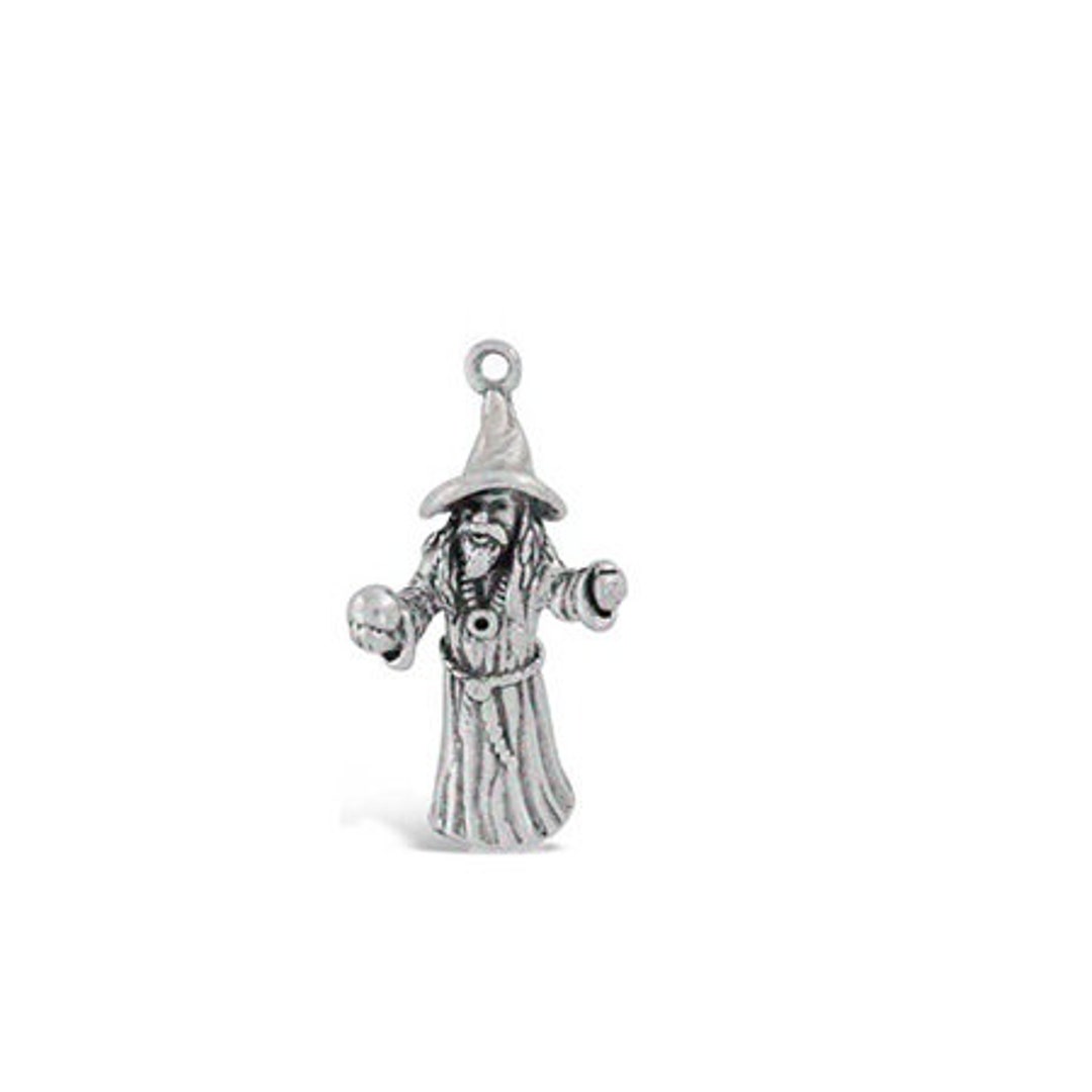 Wizard Charm Sterling Silver, Wizard Jewelry, Halloween Jewelry ...