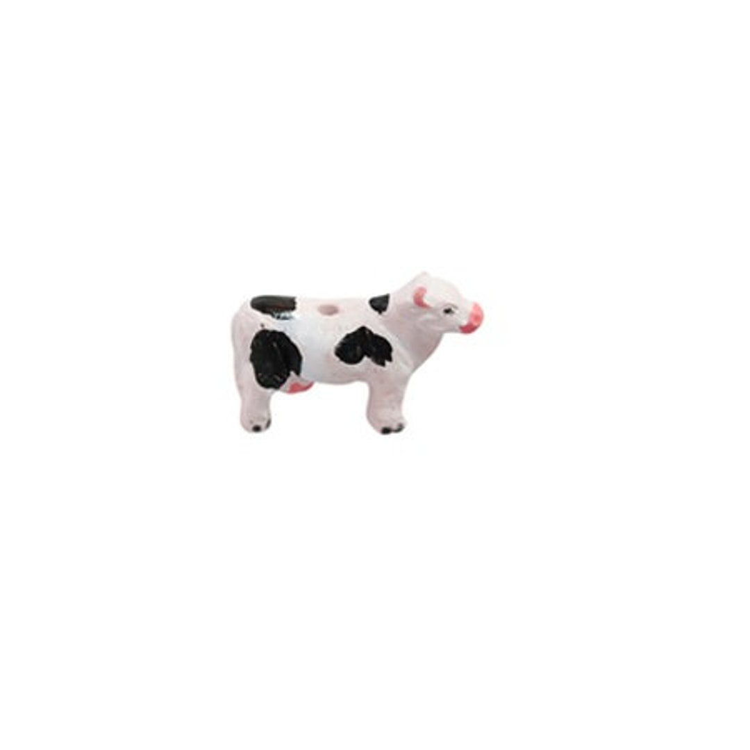 Cow Beads, Cow Ceramic Beads Hand Painted, Cow Jewelry, Beading ...