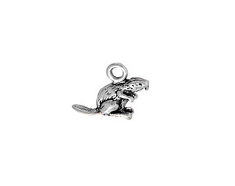 Beaver Charm Silver Beaver Charm for Necklace or Bracelet - Etsy