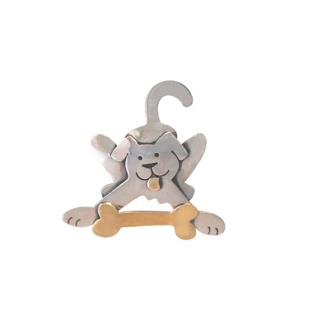 Dog With a Bone Pin, Far Fetched Jewelry, Vintage Brooch, Vintage ...