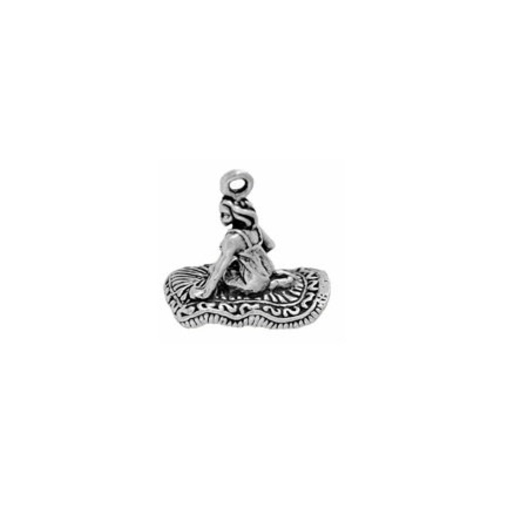 Wishes Take Flight: Sterling Silver Genie on Flying Carpet Charm Grant ...