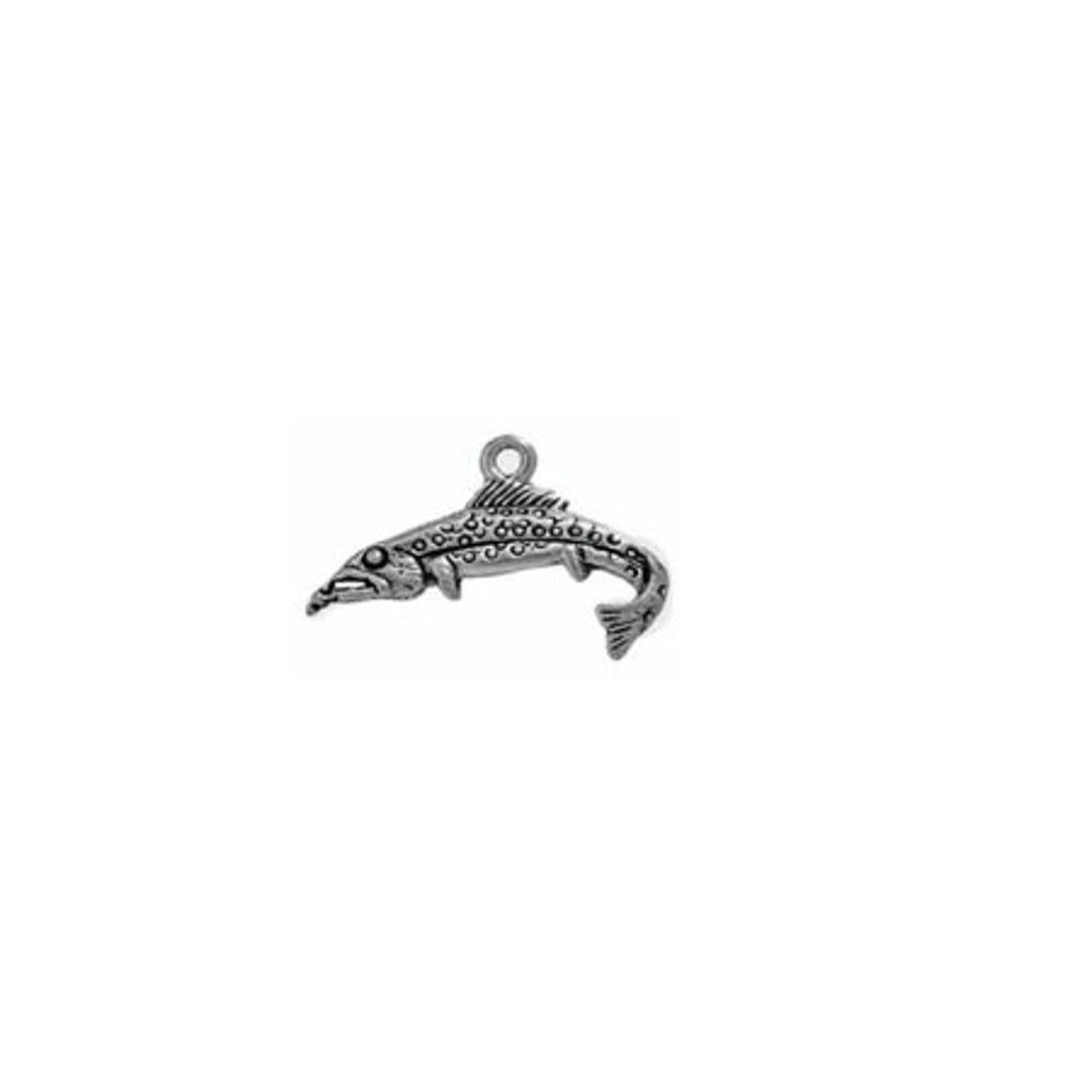 Trout Charm, Sterling Silver, Rainbow Trout Charm, Fishing Jewelry - Etsy