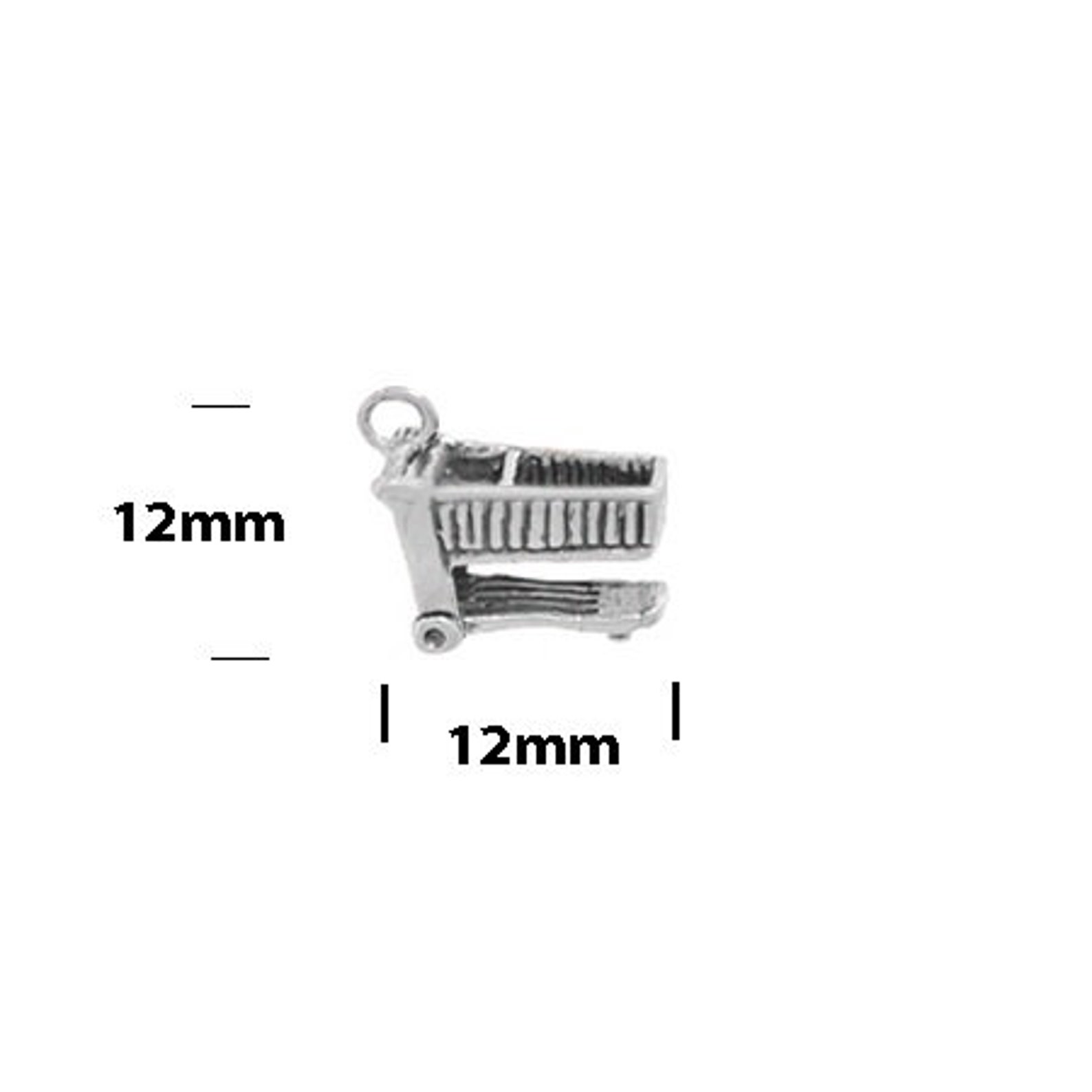 Shopping Cart Charm Sterling Silver Grocery Cart Charm - Etsy