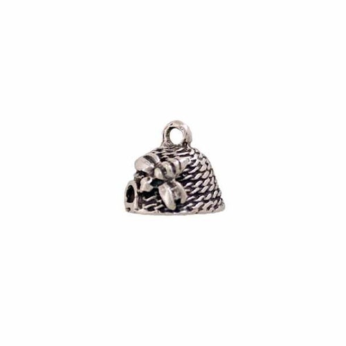 Sterling Silver Beehive Charm With Bronze Bee Beehive Charm - Etsy
