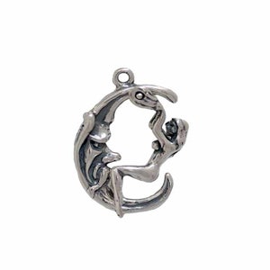 Moon Rider Sterling Silver, Moon Rider Pendant, Fairy Riding Moon ...