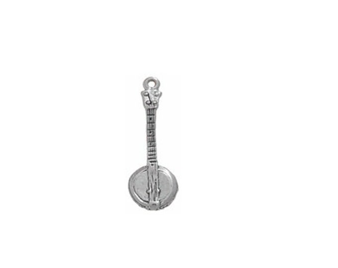 Banjo Charm Sterling Silver Music Jewelry Banjo Jewelry - Etsy