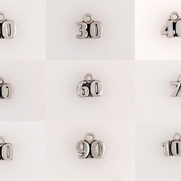 Number Charms - Etsy