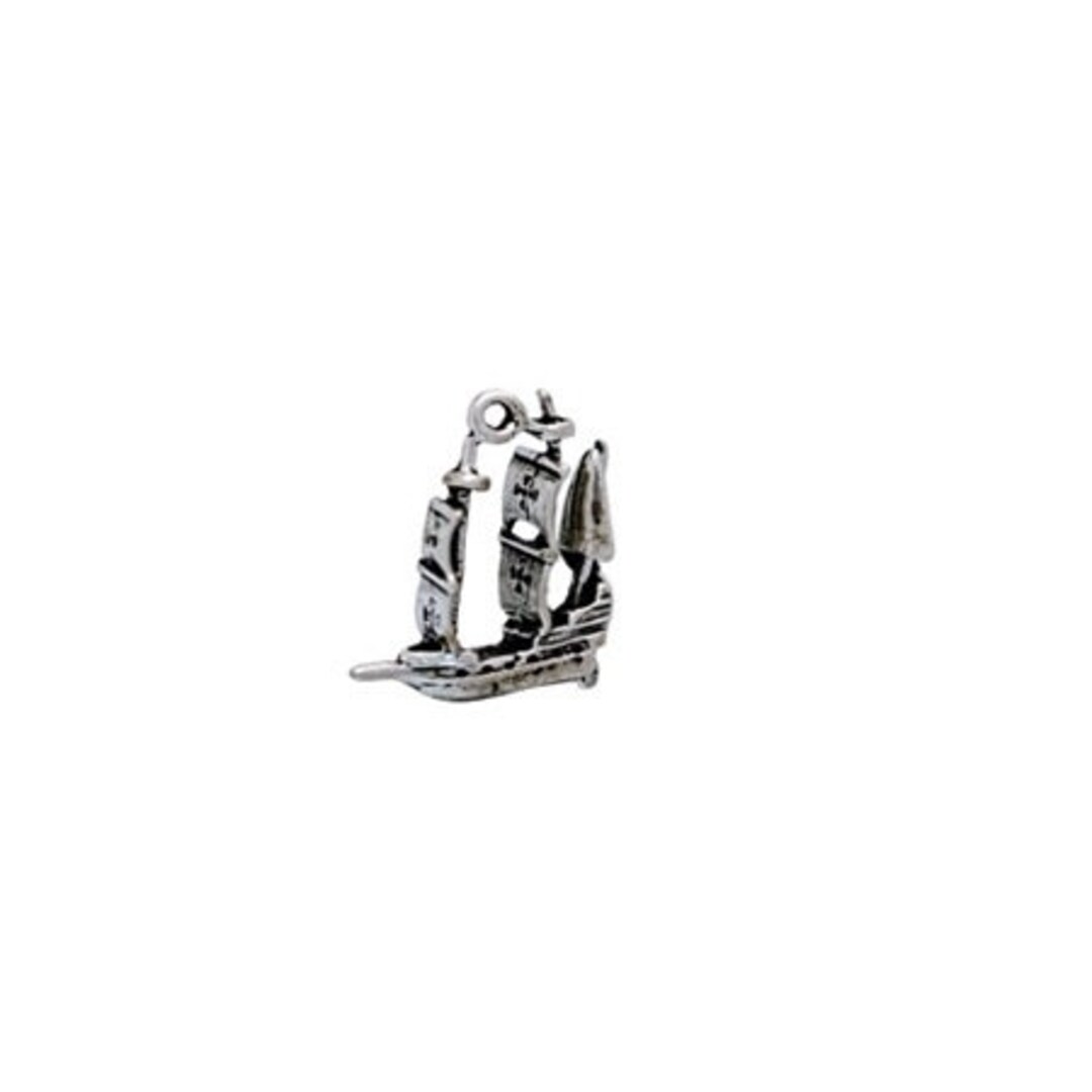 Sterling Silver Sailing Ship Charm, Sterling Silver, Pirate Ship ...