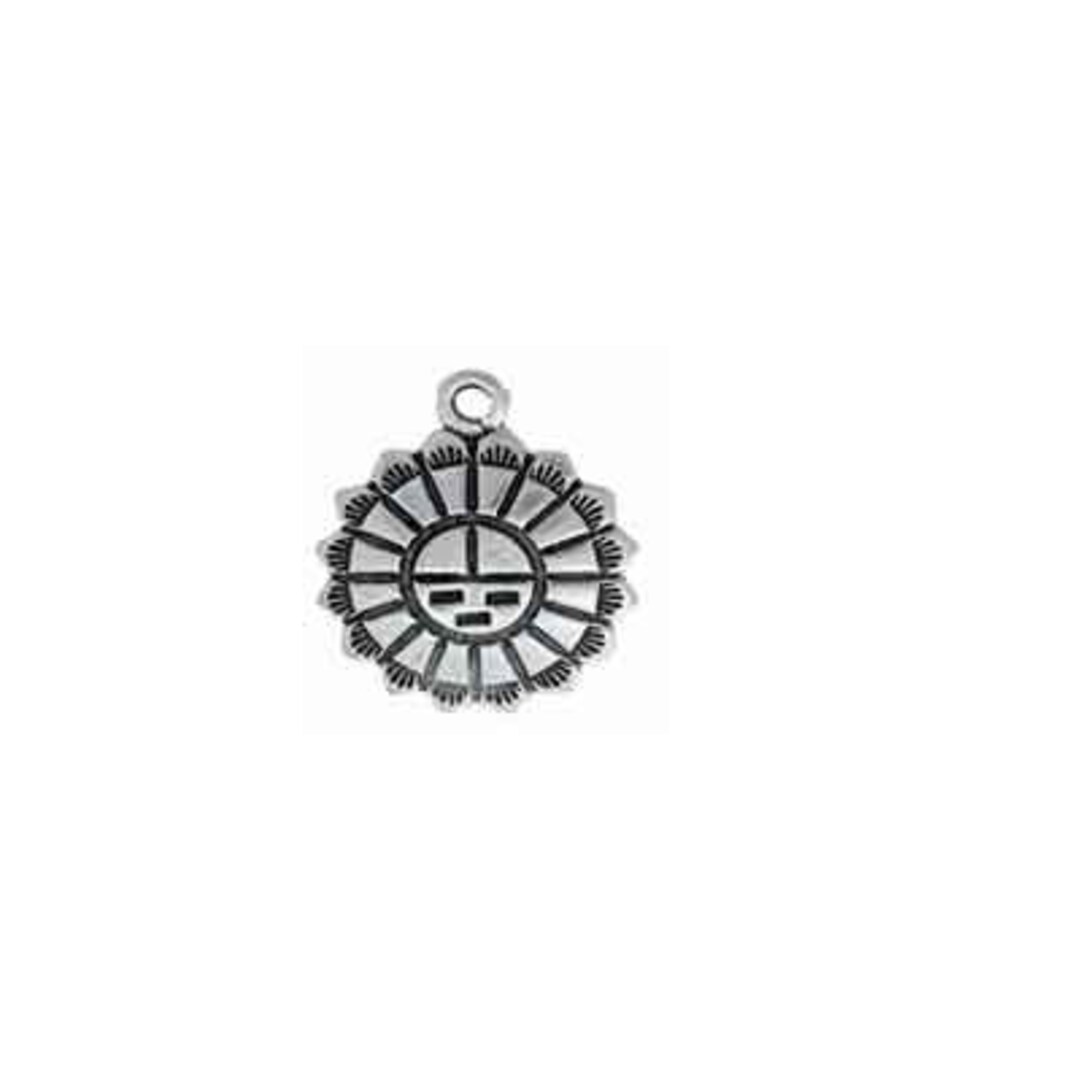 Zuni Sun Face Charm Sterling Silver Zuni Sun Face Jewelry Southwestern ...
