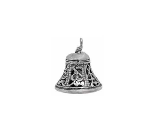 Bell Charm Sterling Silver Filigree Bell Charm Silver Bell Jewelry - Etsy