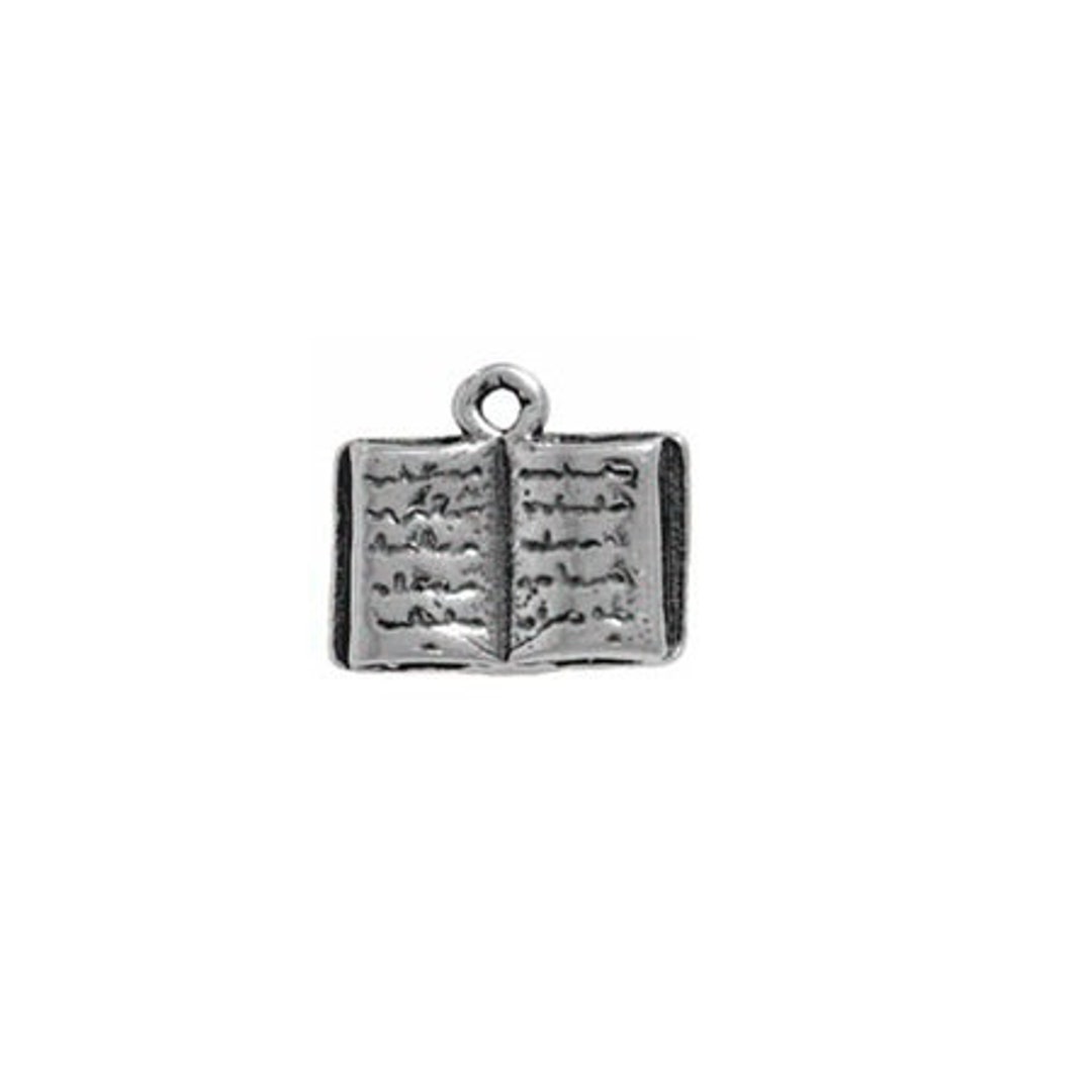 Book Charm Sterling Silver Open Book Charm Book Jewelry - Etsy
