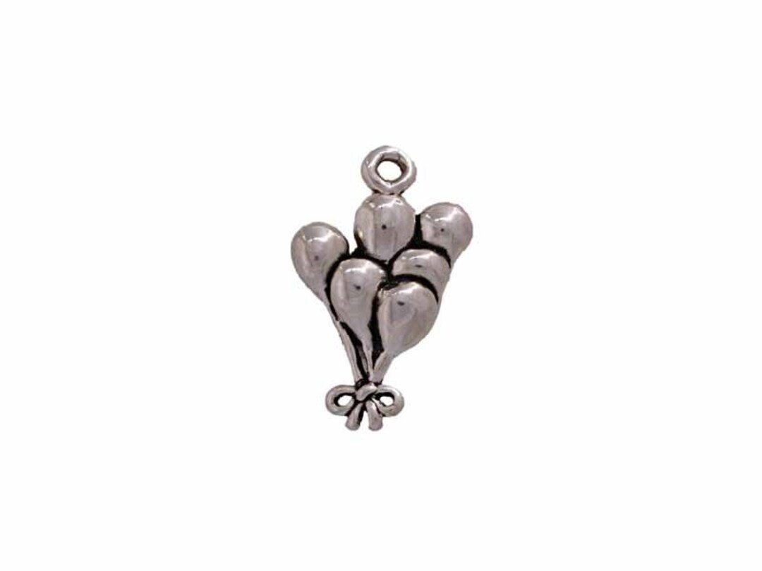 Balloon Charm, Sterling Silver, Balloon Bouquet Charm, Balloon Jewelry ...