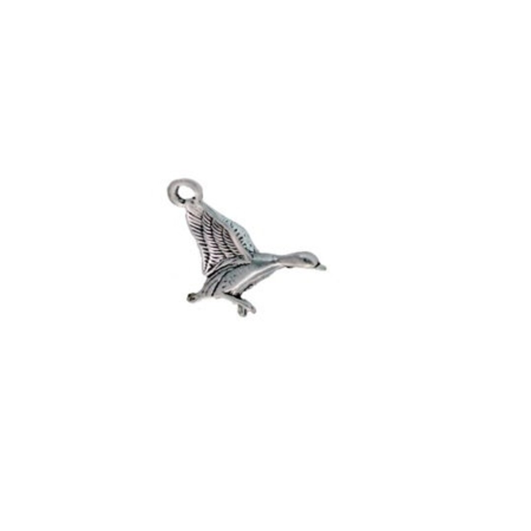 Goose Charm Sterling Silver, Goose Jewelry - Etsy