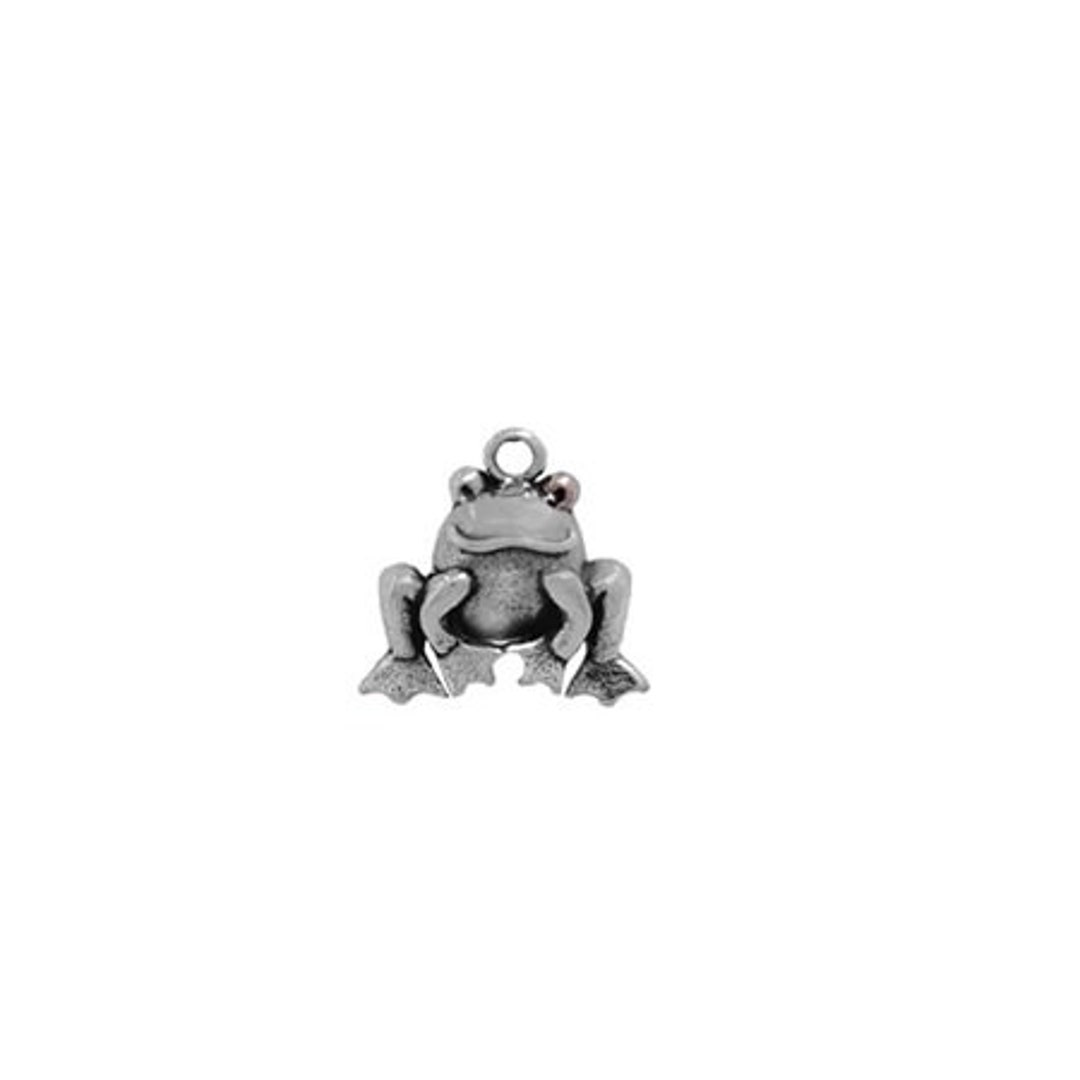 Frog Charm, Sterling Silver Frog Jewelry - Etsy