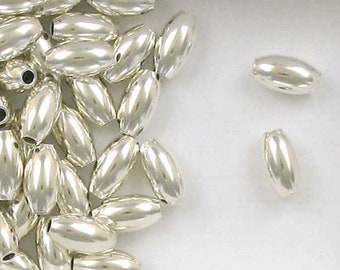 Silver Oval Beads | Etsy